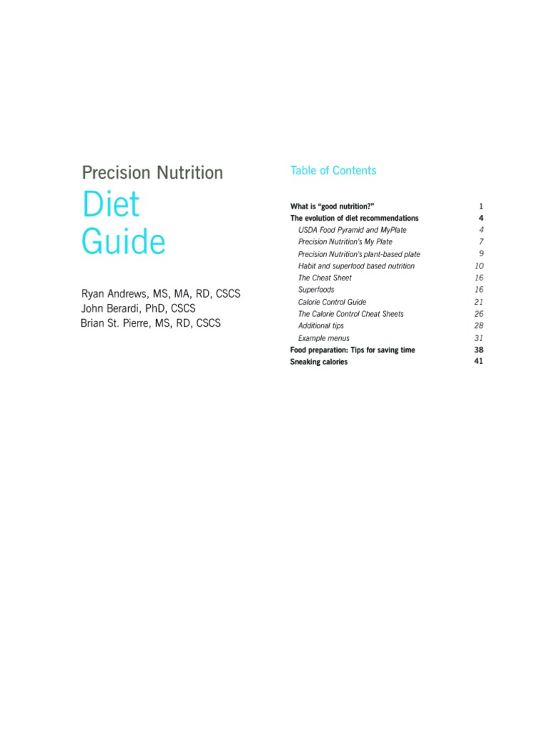 1 Diet Guide PDF | PDF | Dieting | Calorie Restriction
