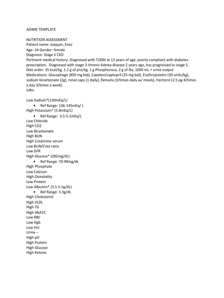 Adime Renal | PDF | Chronic Kidney Disease | Renal Function