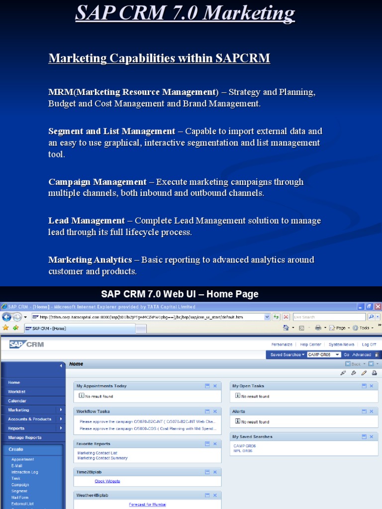 SAP CRM 7.0 Marketing | PDF | Analytics | Target Audience