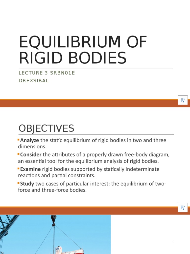 Lecture 3 Equilibrium of Rigid Bodies | PDF | Force | Center Of Mass