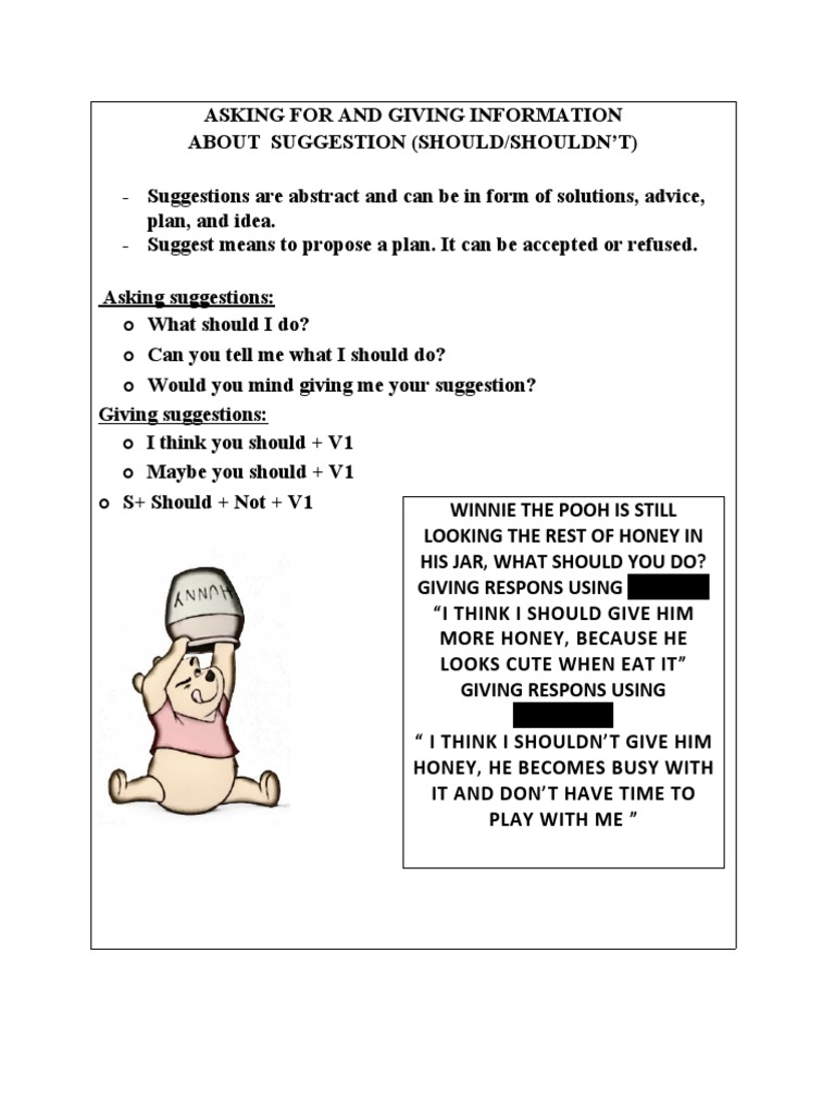 Poster of Asking and Giving Suggestion | PDF