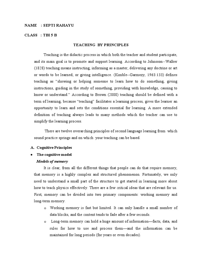 ELTM Chapter 4 (Teaching by Principles) | PDF | Second Language | Learning