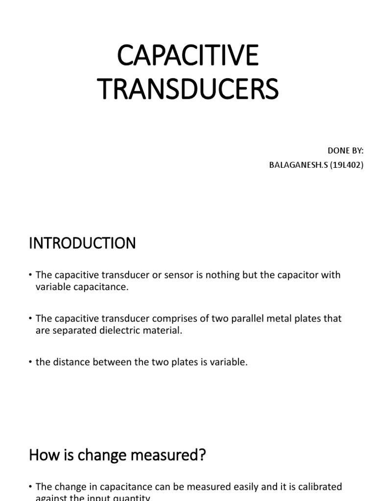 Capacitive Transducers Explained | PDF | Technology & Engineering