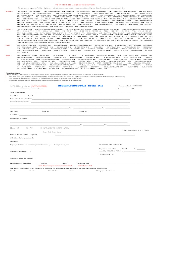 NSTSE Exam Registration Details 2025 | PDF | Business