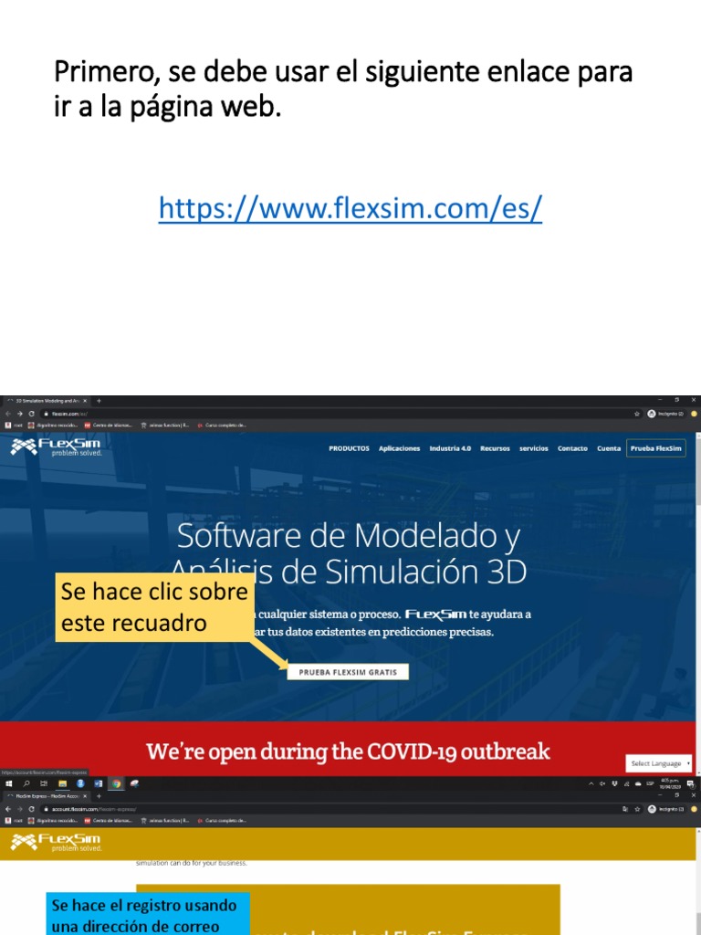 Guía de Descarga e Instalación de FlexSim | PDF