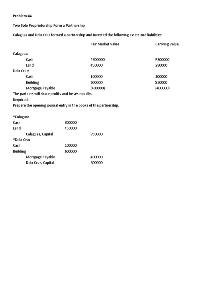 #4 Partnership and Corporation Accounting by Win Ballada 2019 CHAPTER 1 PROBLEM #4 SOLUTION Page ...