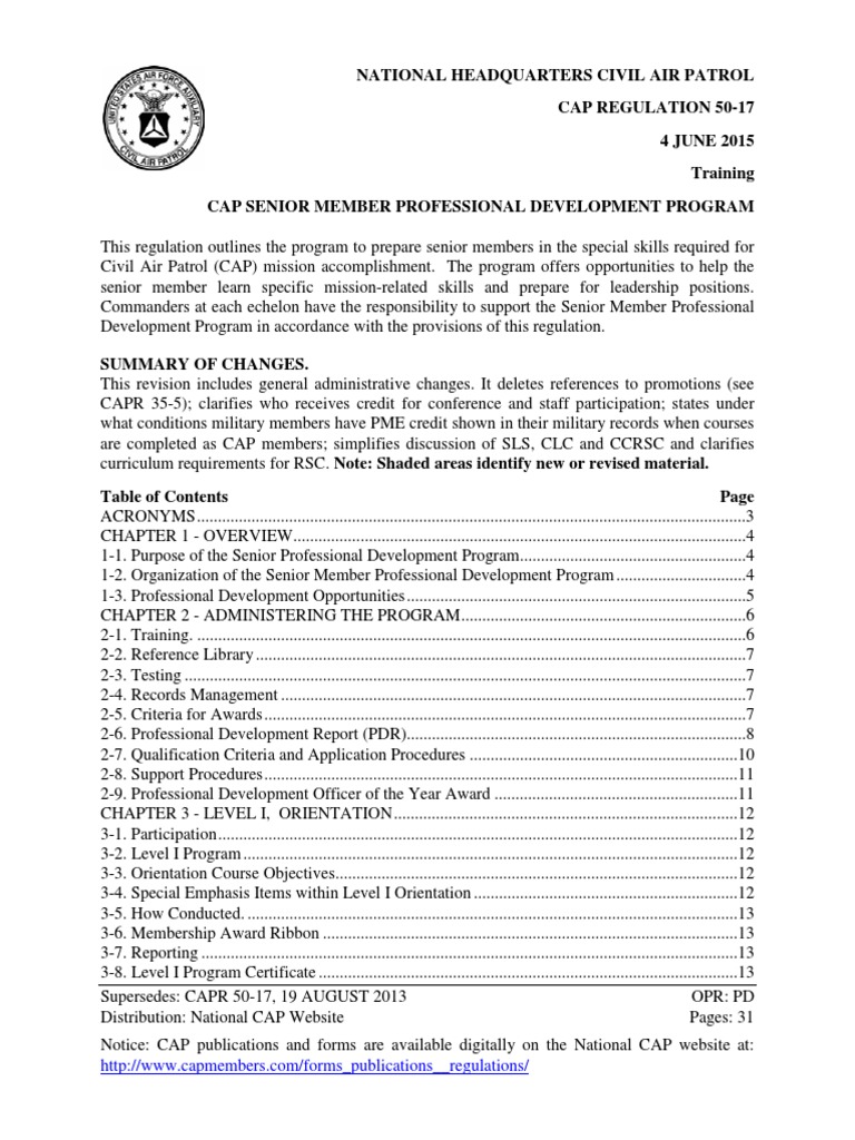 CAP Regulation 50-17 - 06/04/2015 | Download Free PDF | Civil Air ...