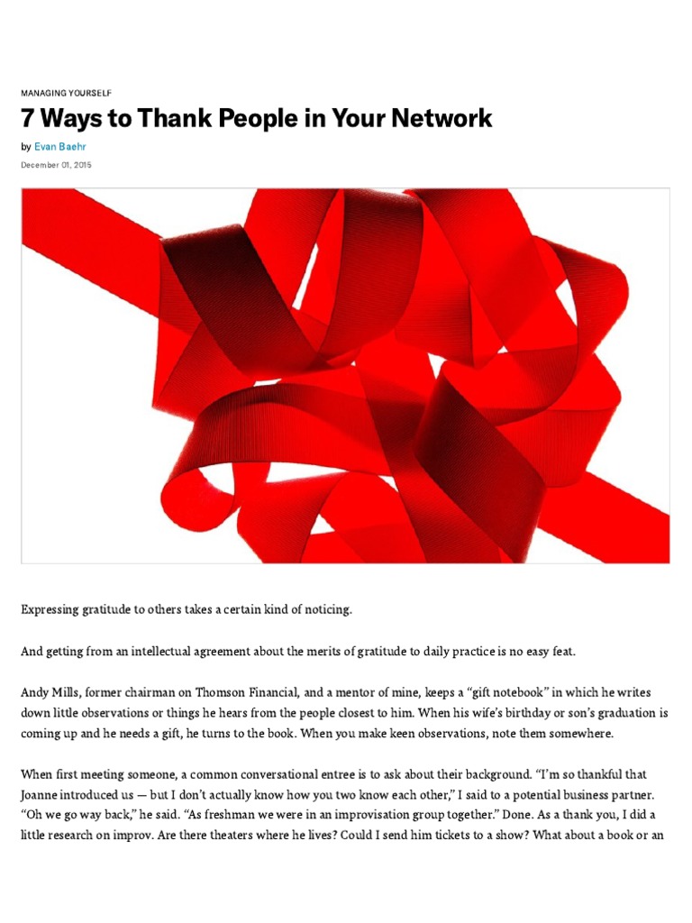 7 Ways To Thank People in Your Network | PDF | Improvisation