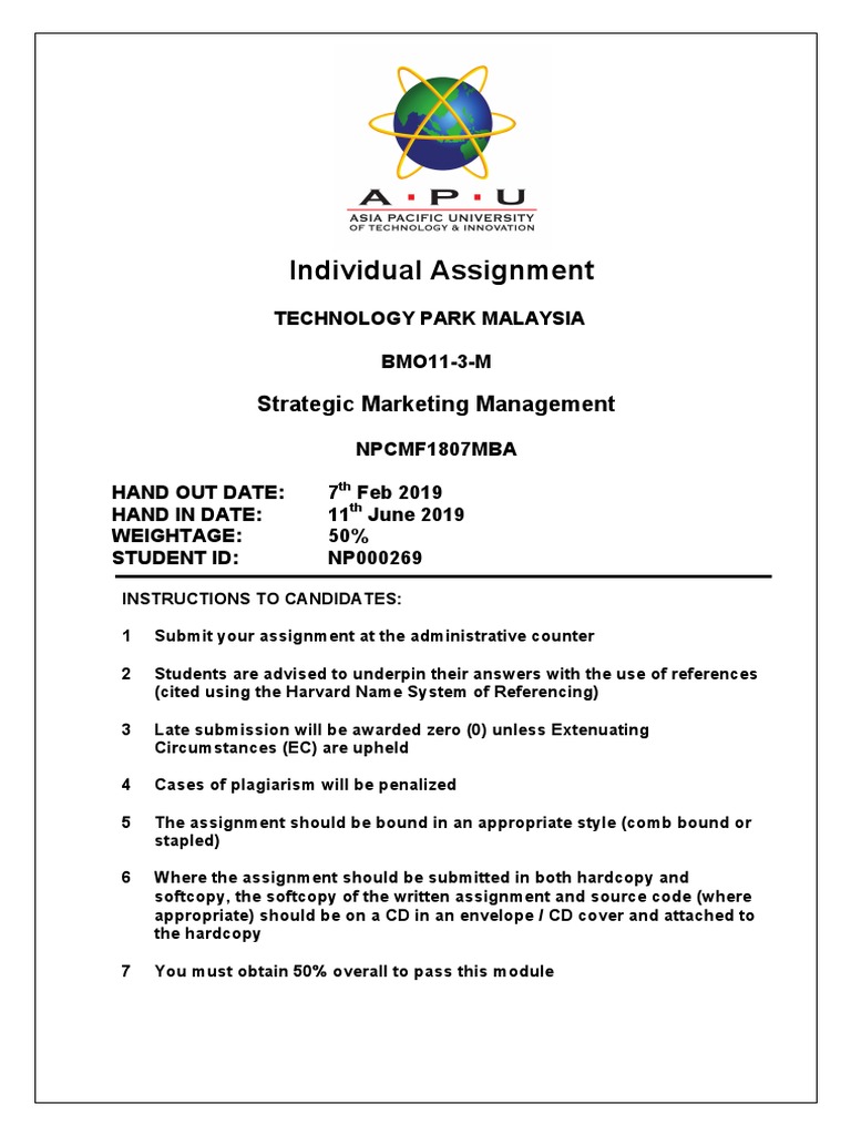 Individual Assignment: Strategic Marketing Management | PDF | Brand ...