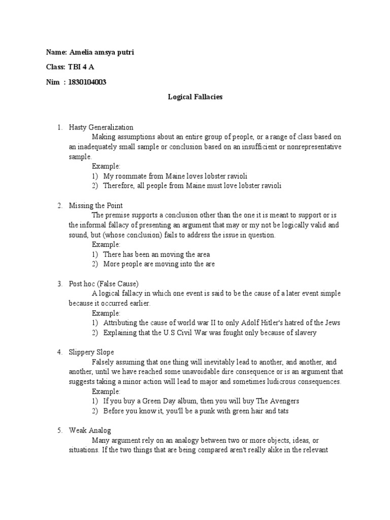 Name: Amelia Amsya Putri Class: TBI 4 A Nim: 1830104003 Logical ...