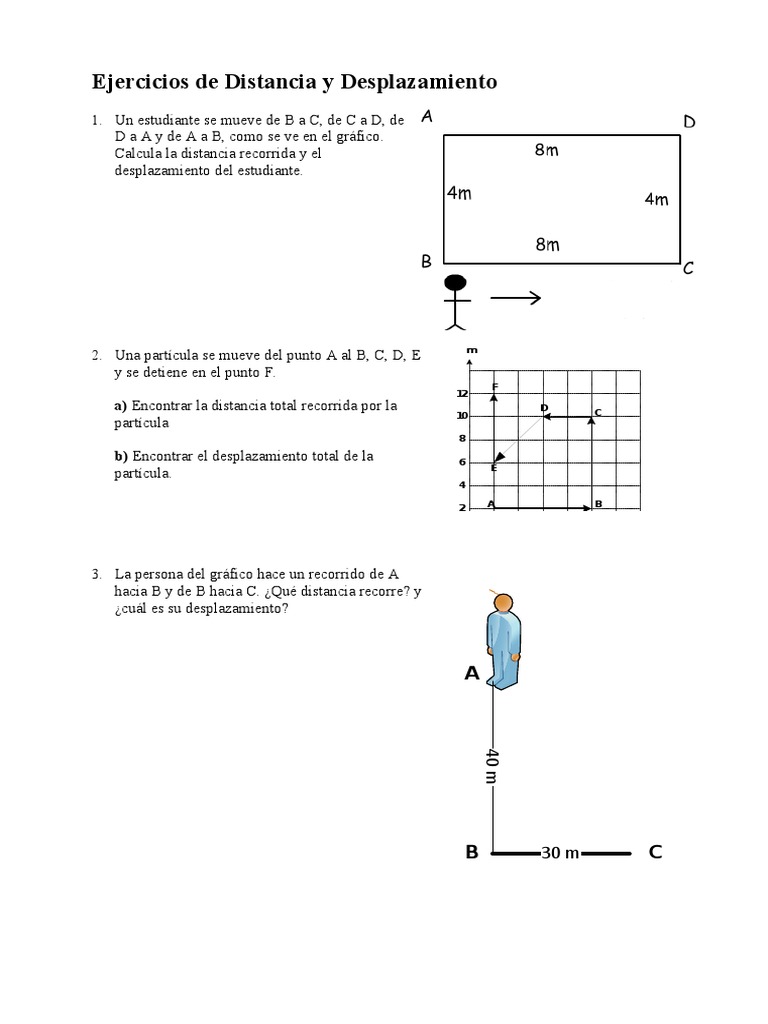 Ejercicios de Distancia y Desplazamiento | PDF | Velocidad | Velocidad