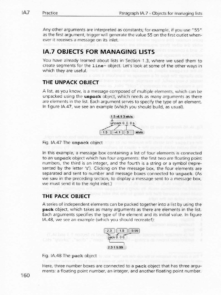 Ia.7 Objects For Managing Lists: The Unpack Object | PDF | Computer ...