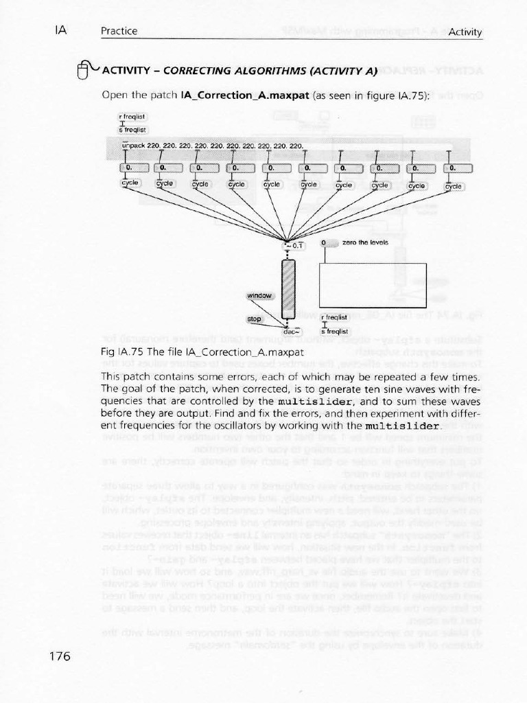 Activ Y: Activity - Correcting Algorithms (Activity A) IA - Correction A.maxpat | PDF