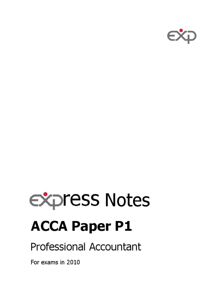 ACCA Paper P1: Notes | PDF | Test (Assessment) | Copyright