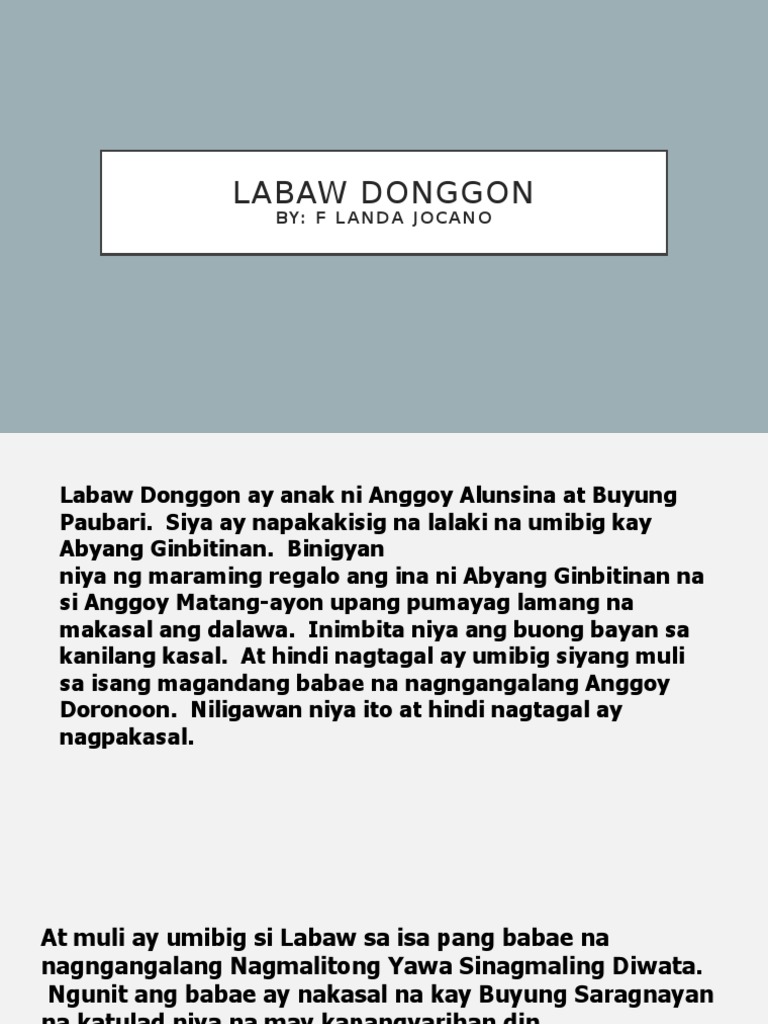 Patula Labaw Donggon | PDF