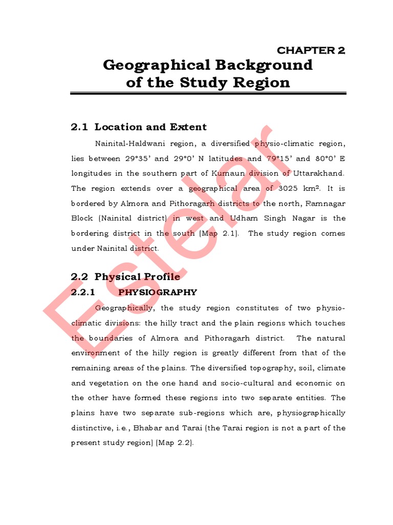 Geographical Overview of the Nainital-Haldwani Region: Physiography ...