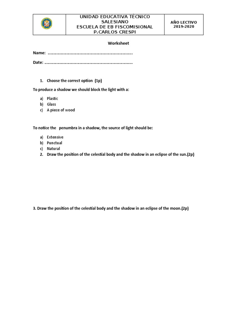 Worksheet Name: .. Date: . | PDF