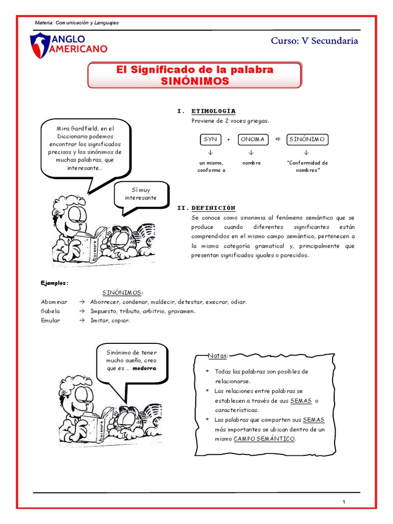 Sinónimos V SEC | PDF | Diccionario | Palabra