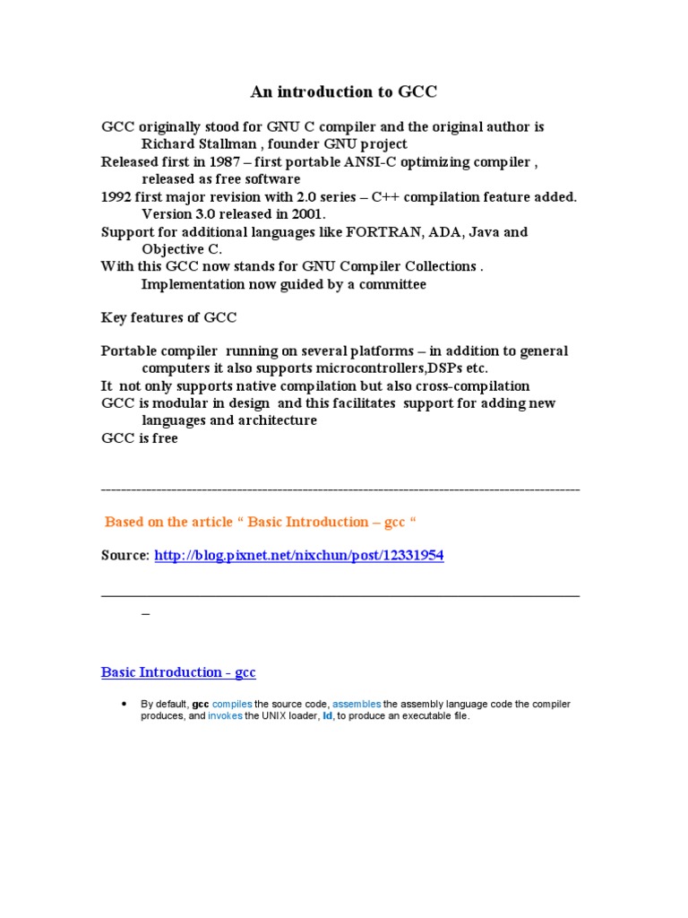 An Introduction To GCC | PDF | C (Programming Language) | Library (Computing)