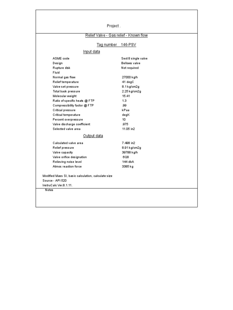InstruCalc Relief Device Sizing | PDF