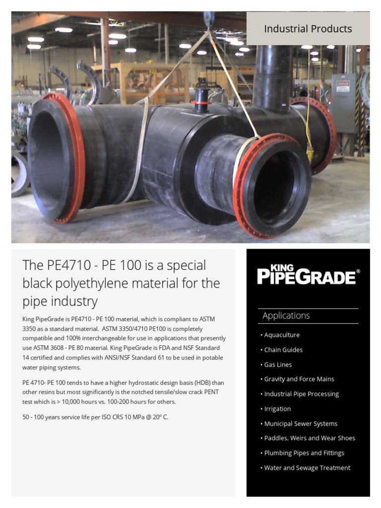 The PE4710 - PE 100 Is A Special Black Polyethylene Material For The ...