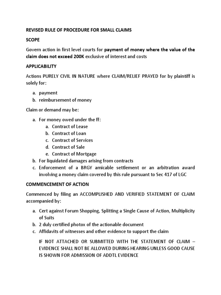 Small Claims Court Procedure Guide | PDF | Prejudice (Legal Term) | Lawsuit
