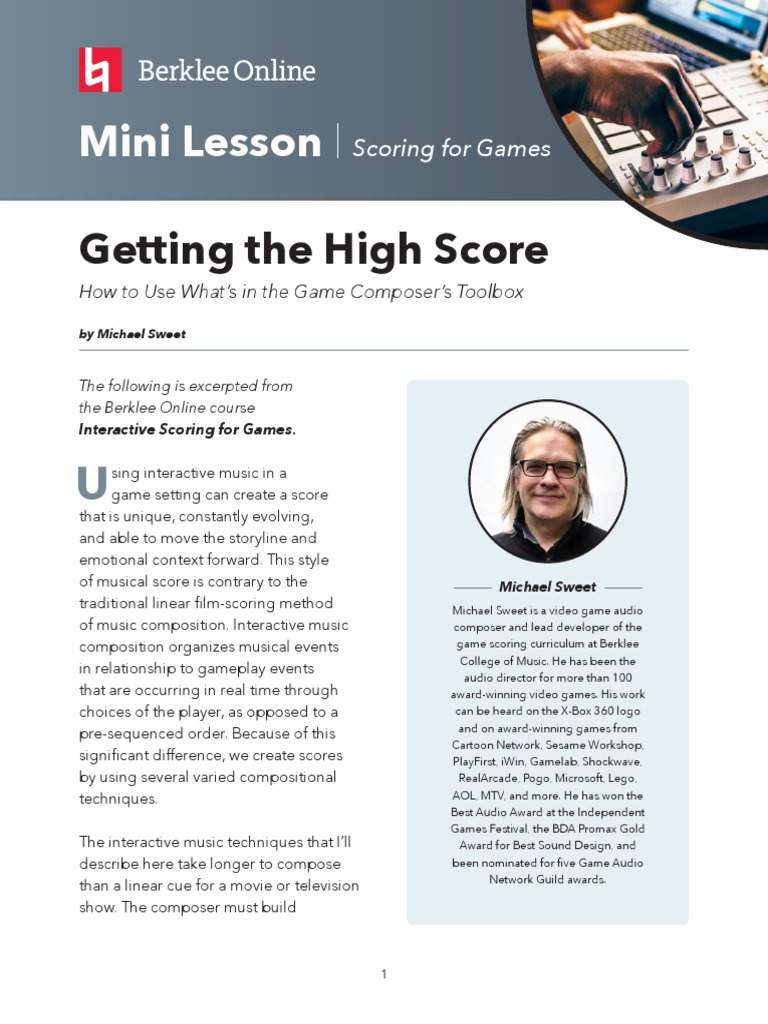 Mini Lesson: Getting The High Score | PDF | Equalization (Audio ...