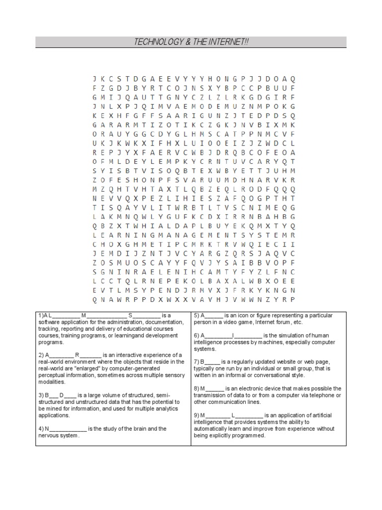 Wordsearch TECHNOLOGY | PDF