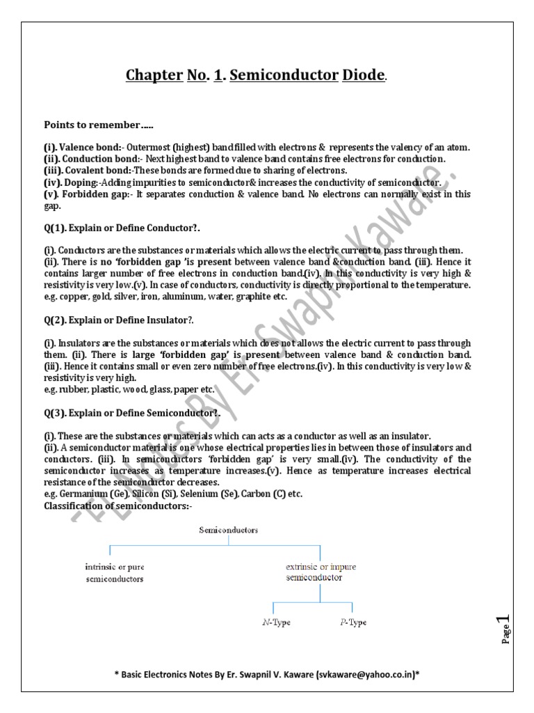Basic Electronics By, Er. Swapnil V. Kaware | PDF | P–N Junction | Rectifier