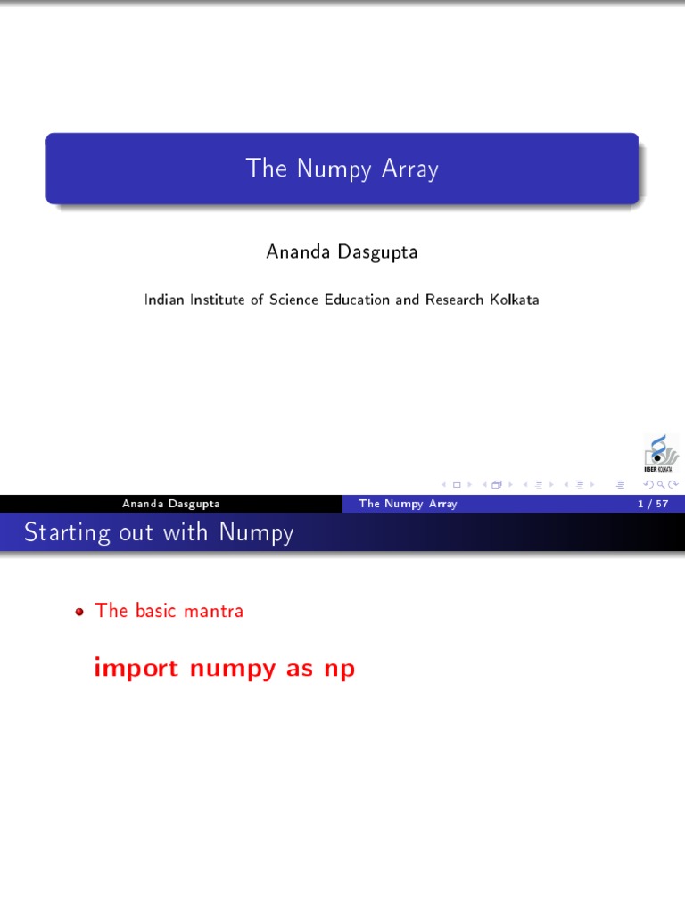 Numpy Pdf Pdf Array Data Structure Boolean Data Type