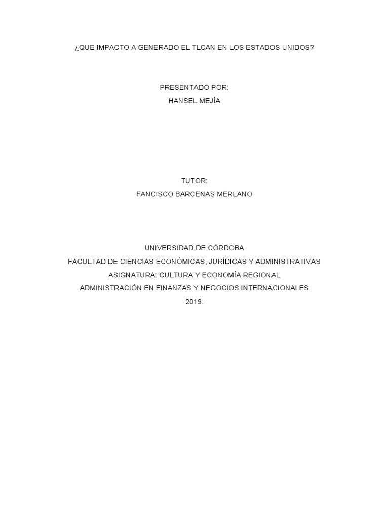 TLCAN | PDF | Tratado de Libre Comercio Norteamericano | Crecimiento ...