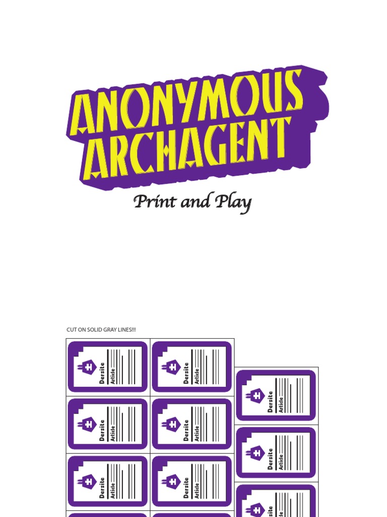 Anonymous Archagent Anonymous Archagent | PDF | Card Games | Gaming