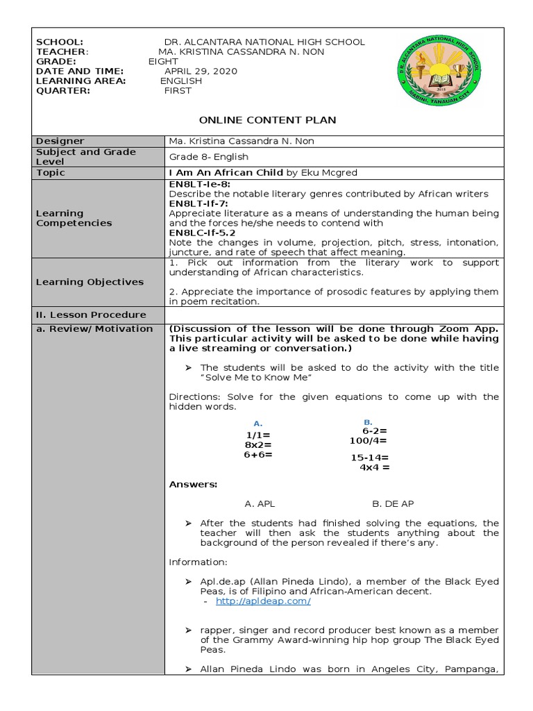 Online Content Plan | PDF | Cognition | Communication