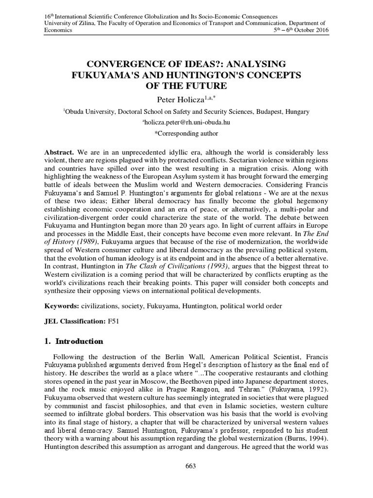 Convergence of Ideas?: Analysing Fukuyama'S and Huntington'S Concepts ...