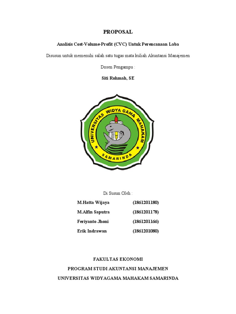 Proposal Cost Volume Profit | PDF