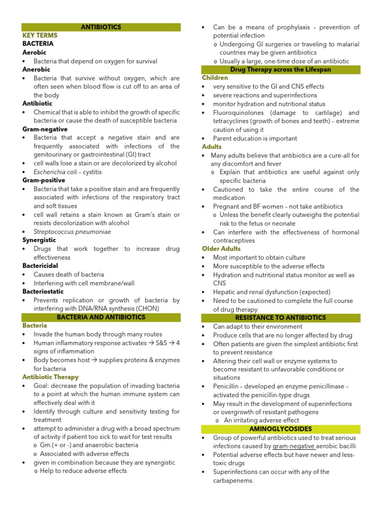 ANTIBIOTICS Pharmacology Nursing | PDF | Penicillin | Tuberculosis