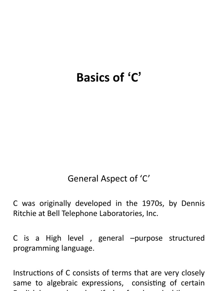 Basics of C | PDF | Subroutine | Software