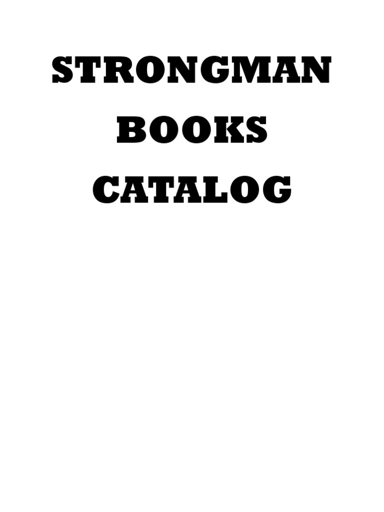 Strongman Books Catalog | PDF