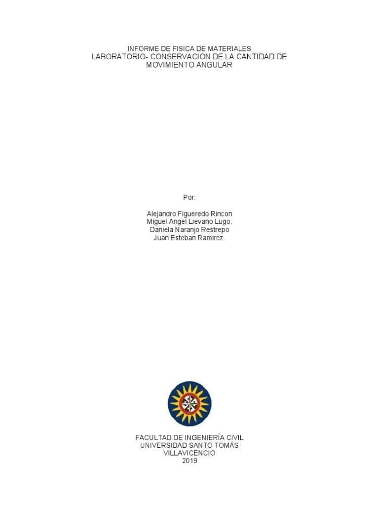 Laboratorio Conservacion de Movimiento Angular | PDF | Impulso | Rotación