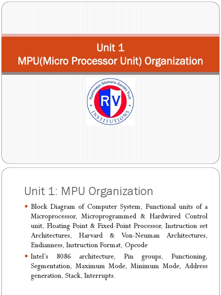 Unit 1 MPU Organization PDF | PDF | Central Processing Unit | Random ...