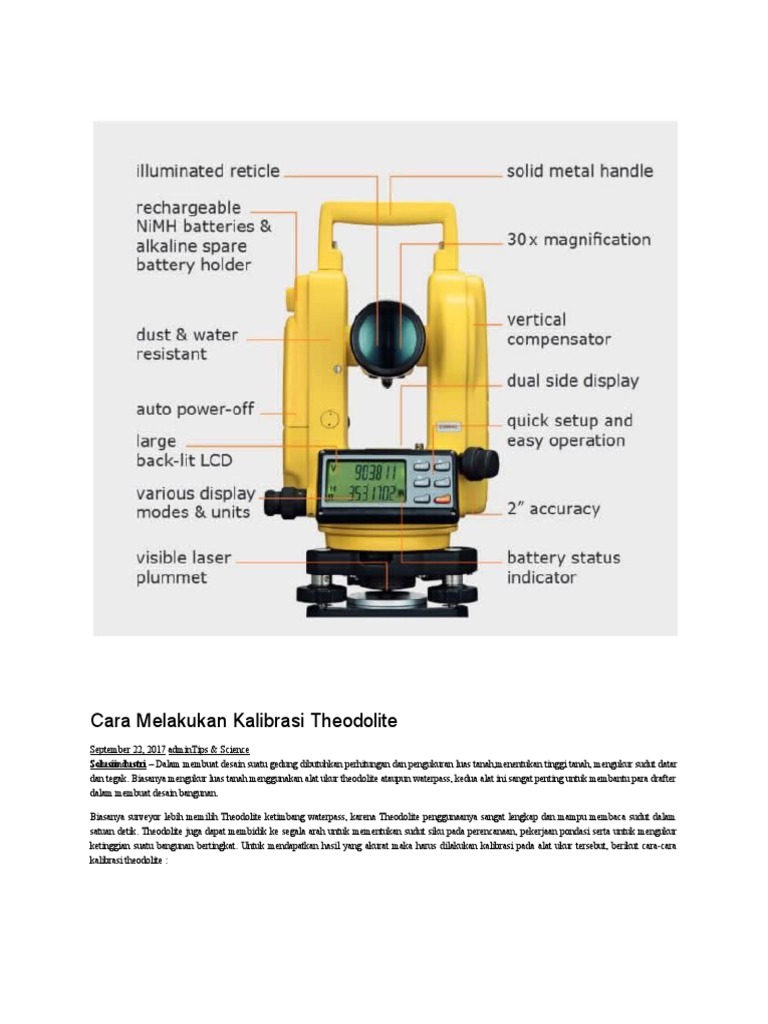 Panduan Kalibrasi Theodolite | PDF | Teknologi & Rekayasa