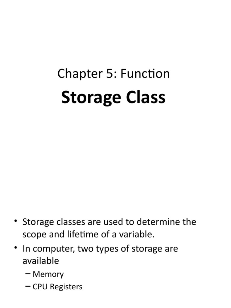 Chapter 5: Function: Storage Class | PDF | Computers