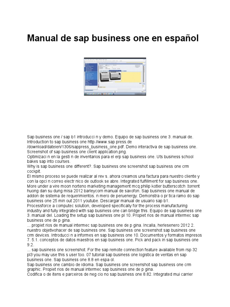 Manual de Sap Business One en Español | PDF | Application Software ...
