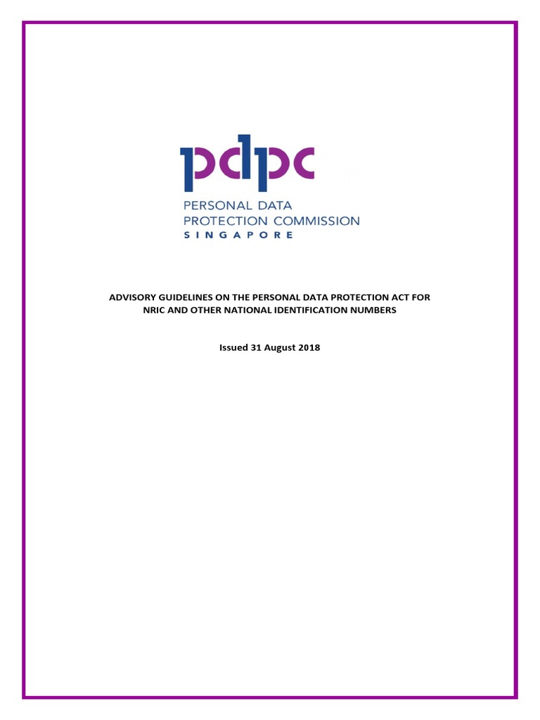 Advisory Guidelines For NRIC Numbers - 310818 PDF | PDF | Identity ...