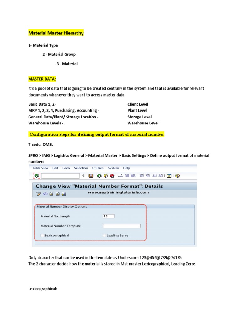 Material Master Hierarchy: Configuration Steps For Defining Output ...