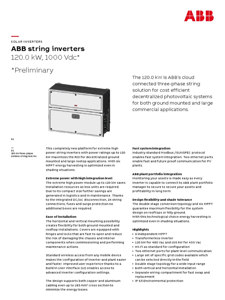 Abb String Inverter 100 Kw Sales Cheapest | www.oceanproperty.co.th