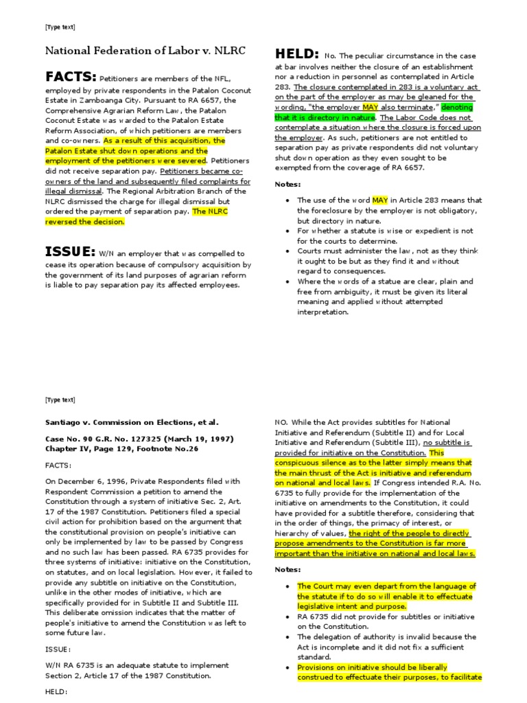 Statcon Cases Chapter 4 | PDF | Initiative | Constitutional Amendment