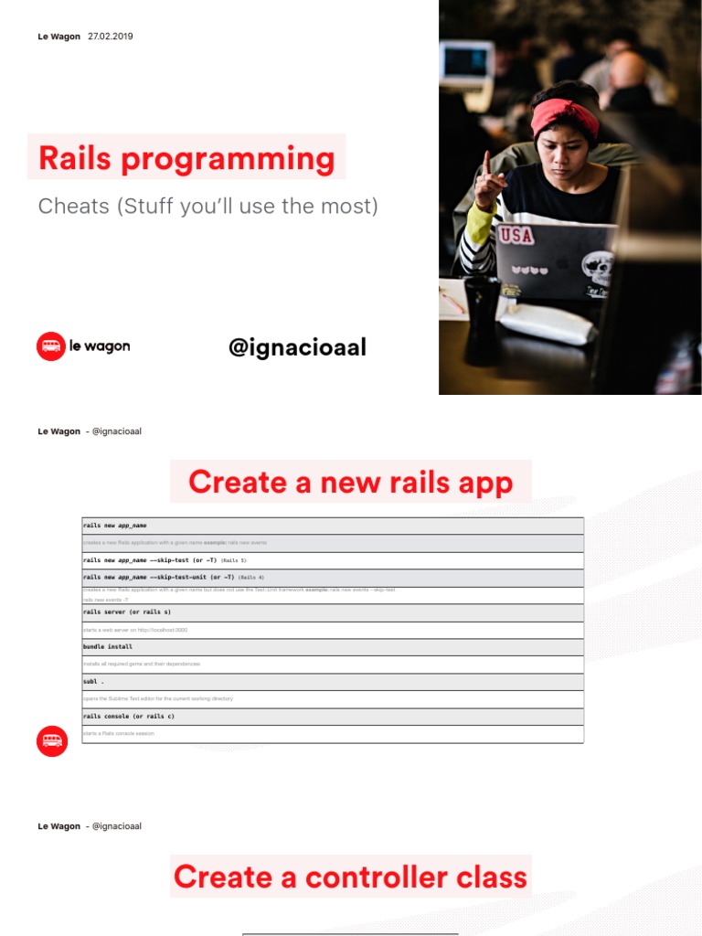 Rails Programming: Cheats (Stuff You'll Use The Most) | PDF | Boolean Data Type | Software ...