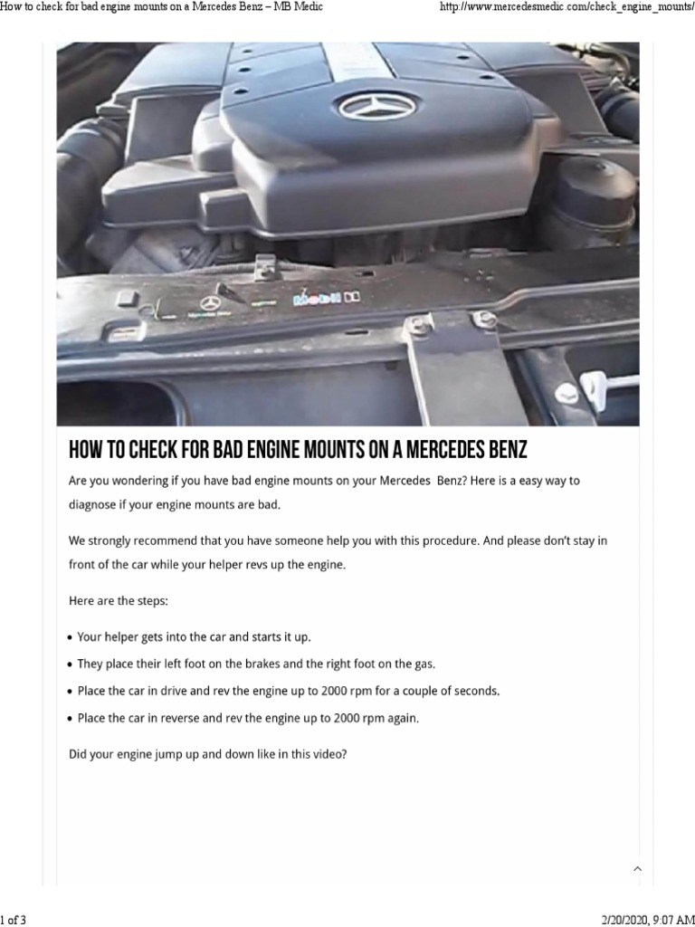 Engine Mount Test | PDF
