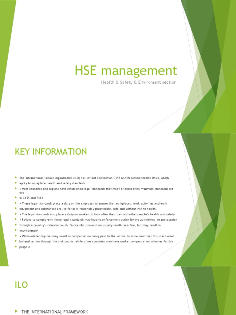 HSE Management: Health & Safety & Enviroment Section | PDF ...